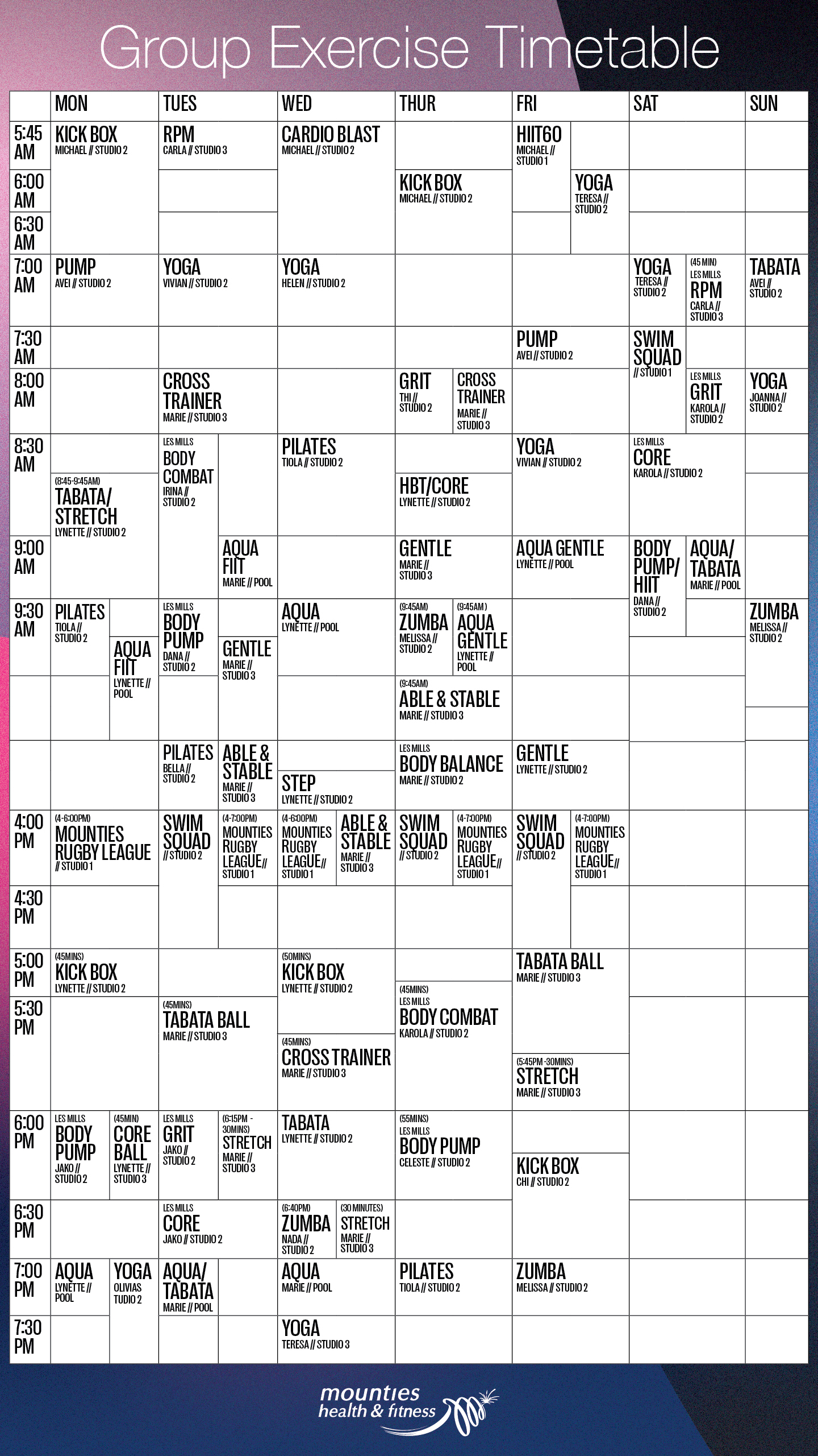 Timetable